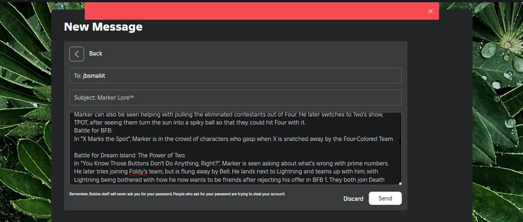 boblock not letting me send marker lore | Fandom