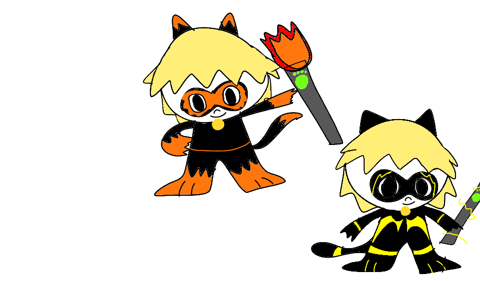 cat noir with fire and lightning power-up | Fandom