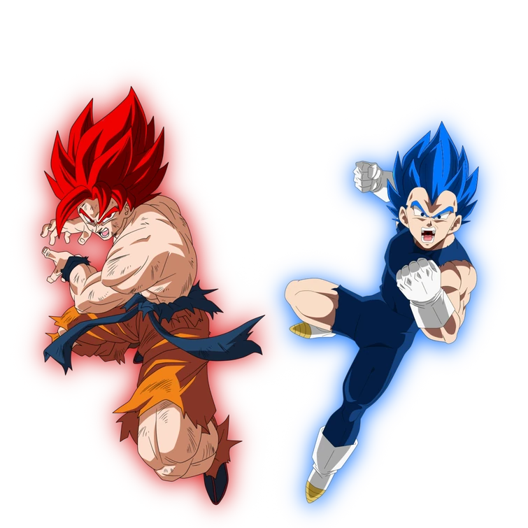 Super Saiyan God Evolution Goku and Super Saiyan Blue Evolution Vegeta ...