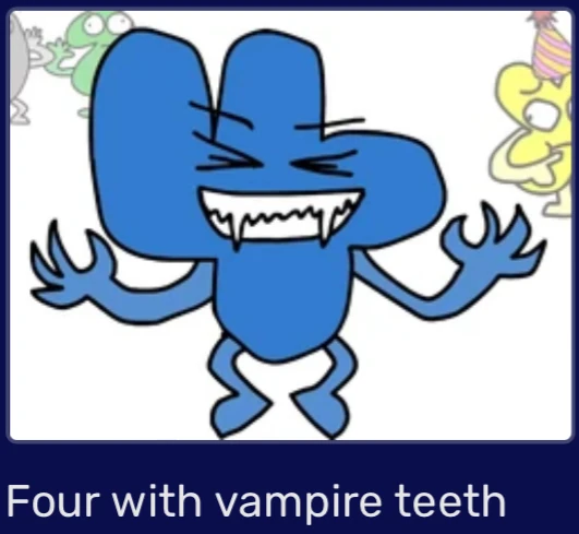 okay is. is four actually a vampire because that would be really ...