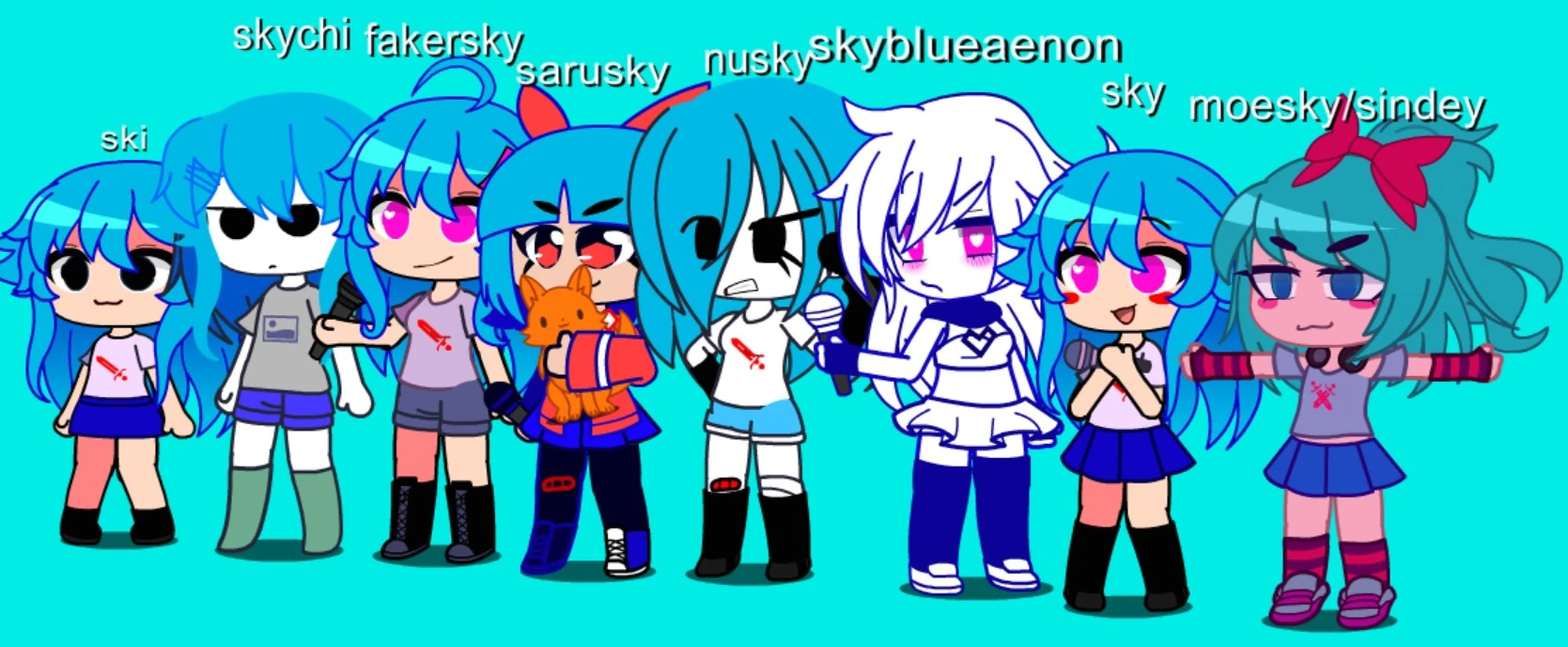I tried making nusky + skyverse from fnf in gacha club | Fandom