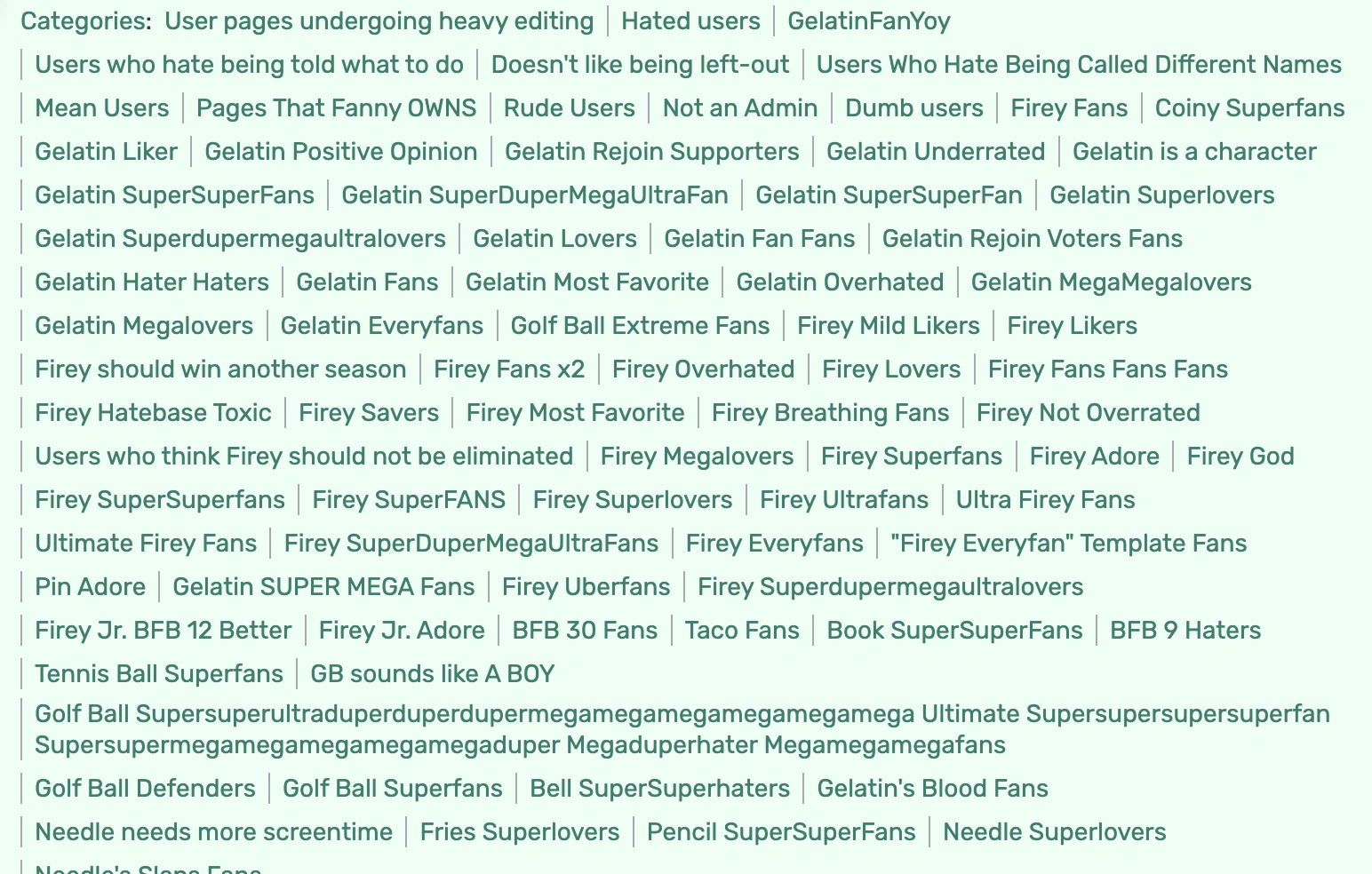 im starting to think there's too many categories on my page.. | Fandom