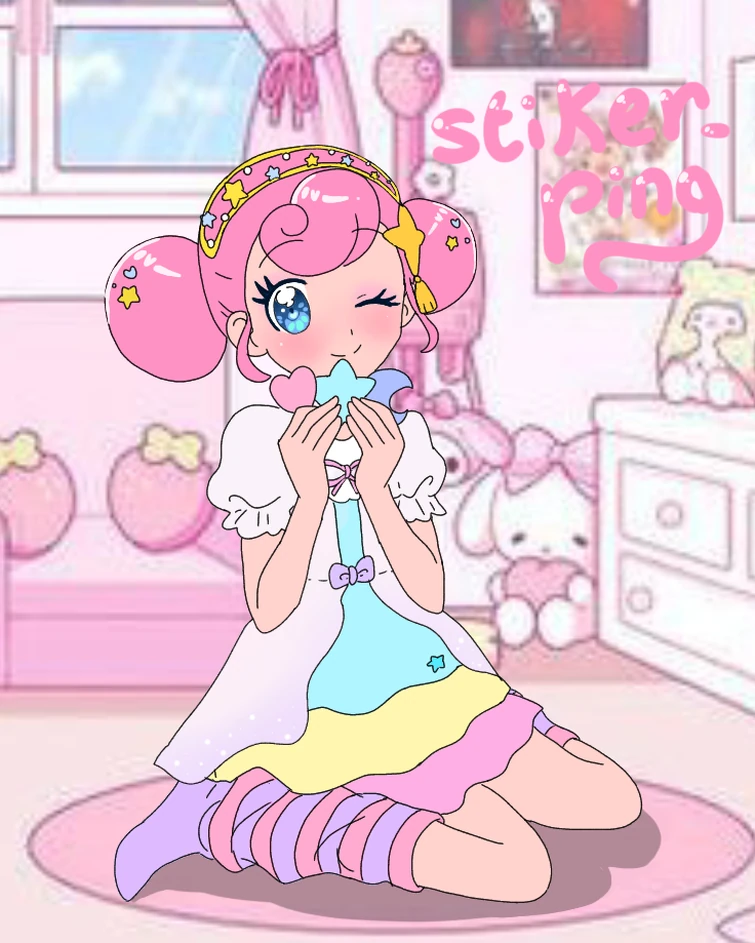 Stickerping is so cute ( the bedroom is not my art she is just a ...