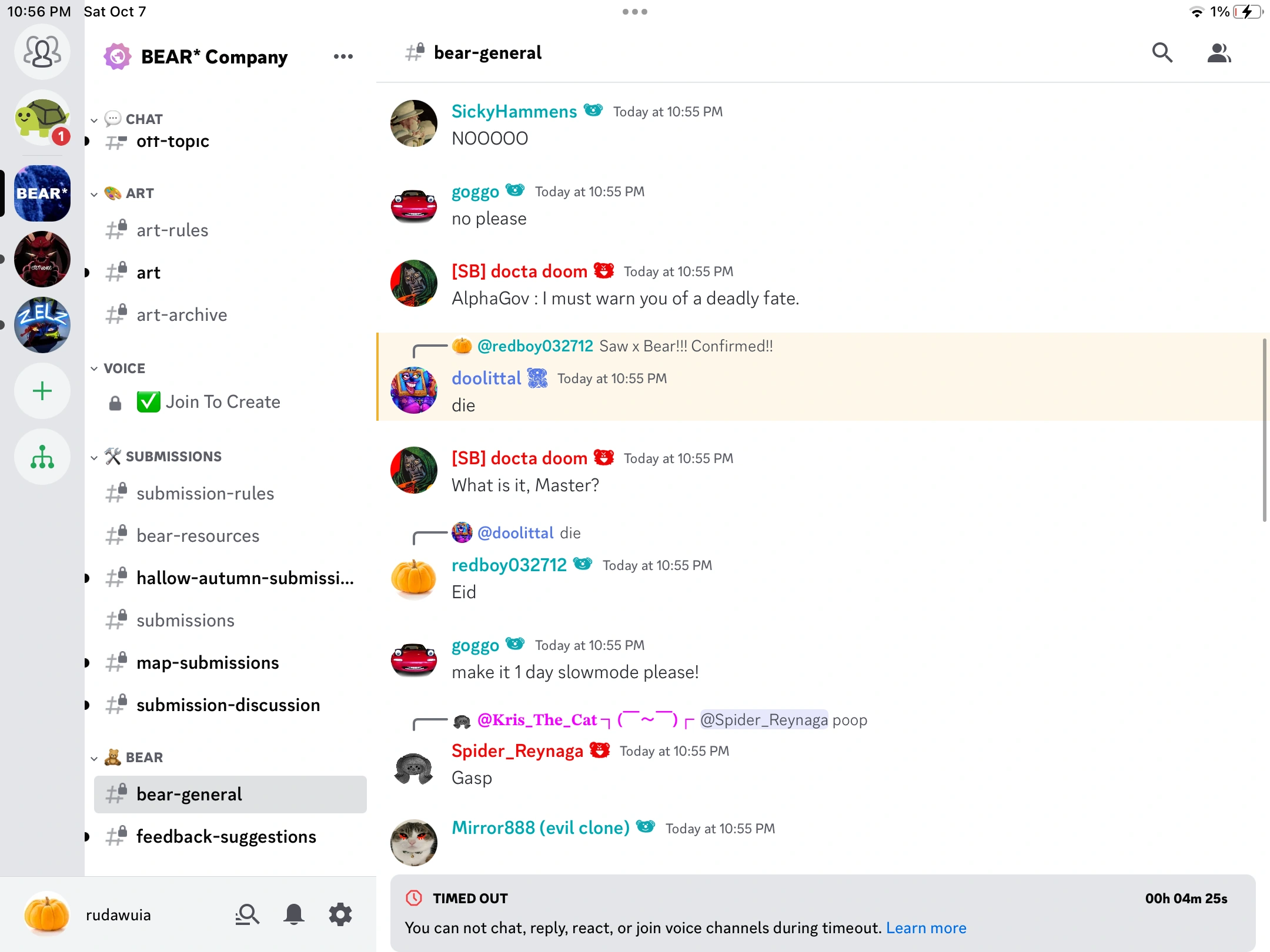 Getting timed out in the discord because of flooding? | Fandom