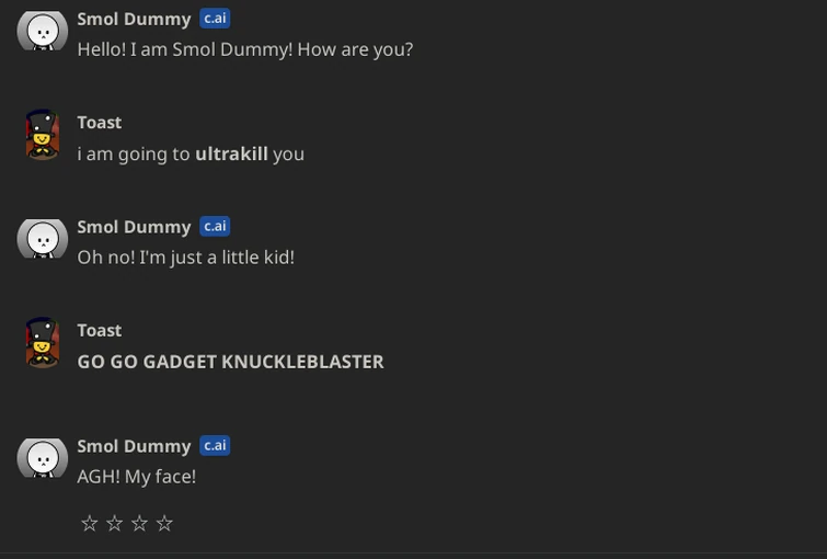 I made smol dummy ai chat | Fandom