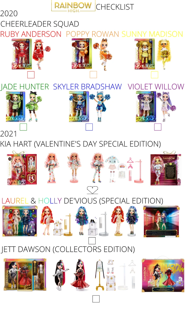 The Rainbow High Checklist I Made... | Fandom