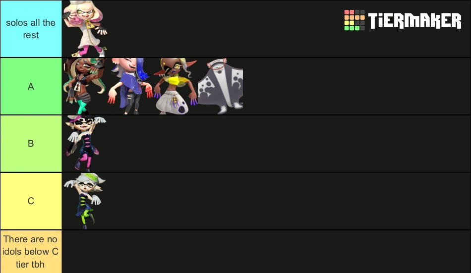 Splatoon Idol tier list, argue with the wall | Fandom