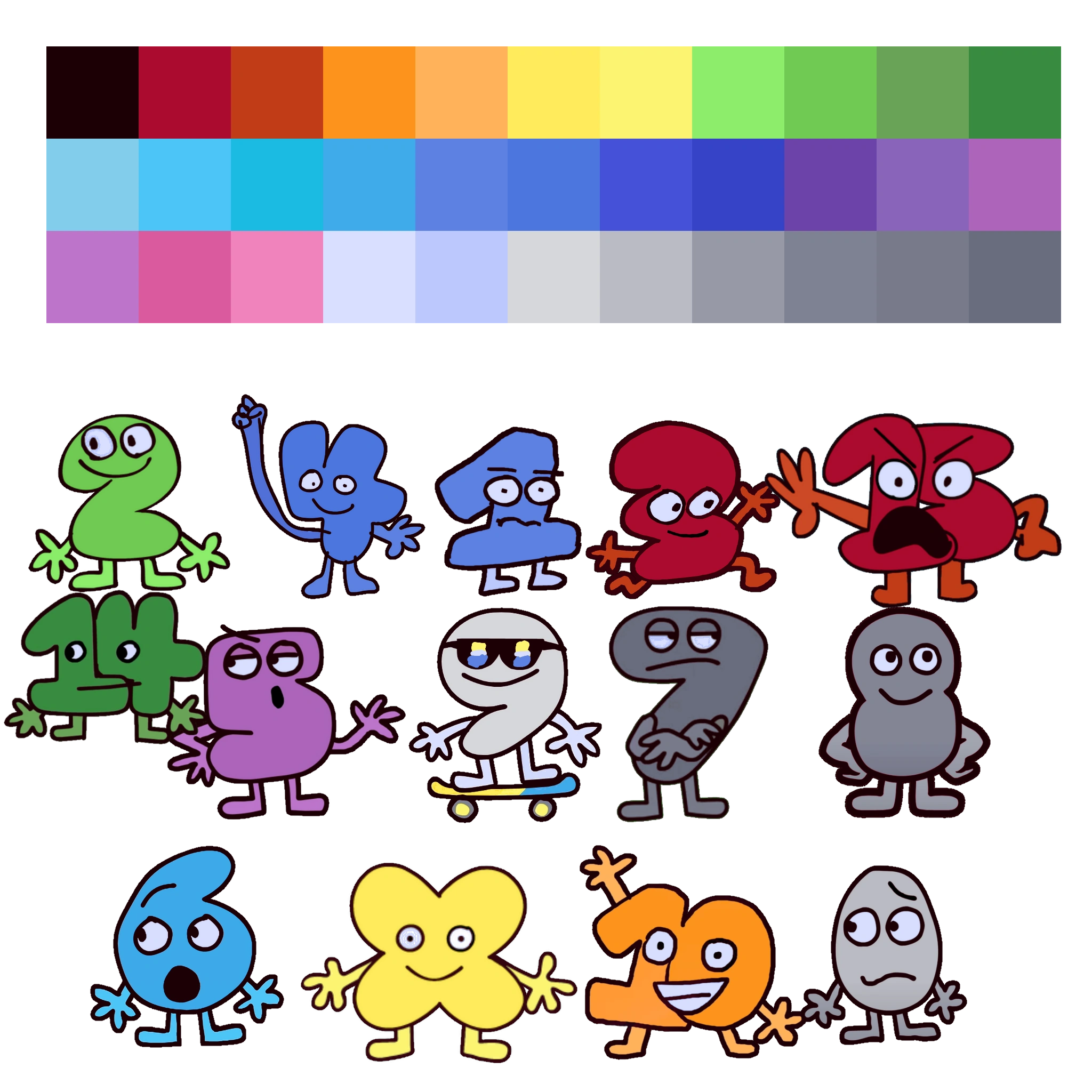 I made all numbers with this palette | Fandom