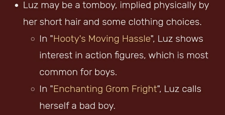 Why did Luz say “I’m a bad boy” if she’s a girl? | Fandom