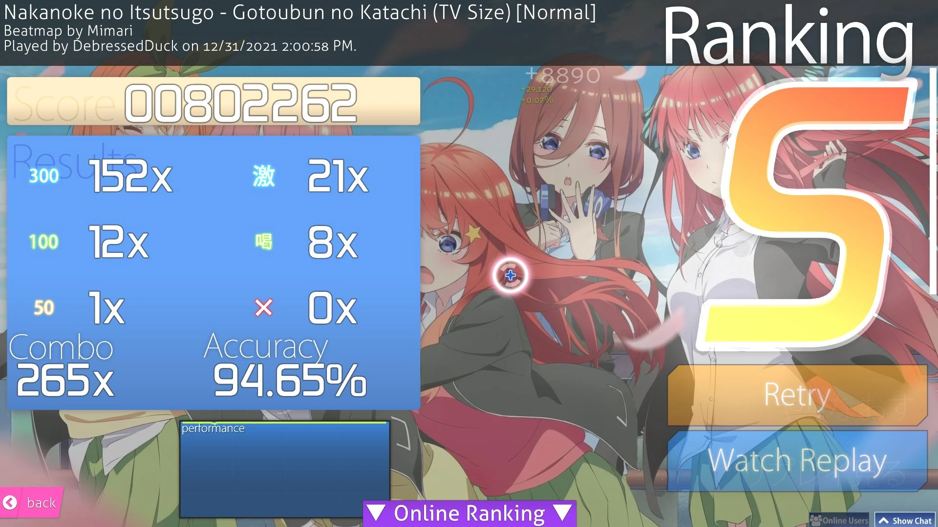 My first osu Full Combo(no errors)Gotoubun no Katachi (TV Size) by ...