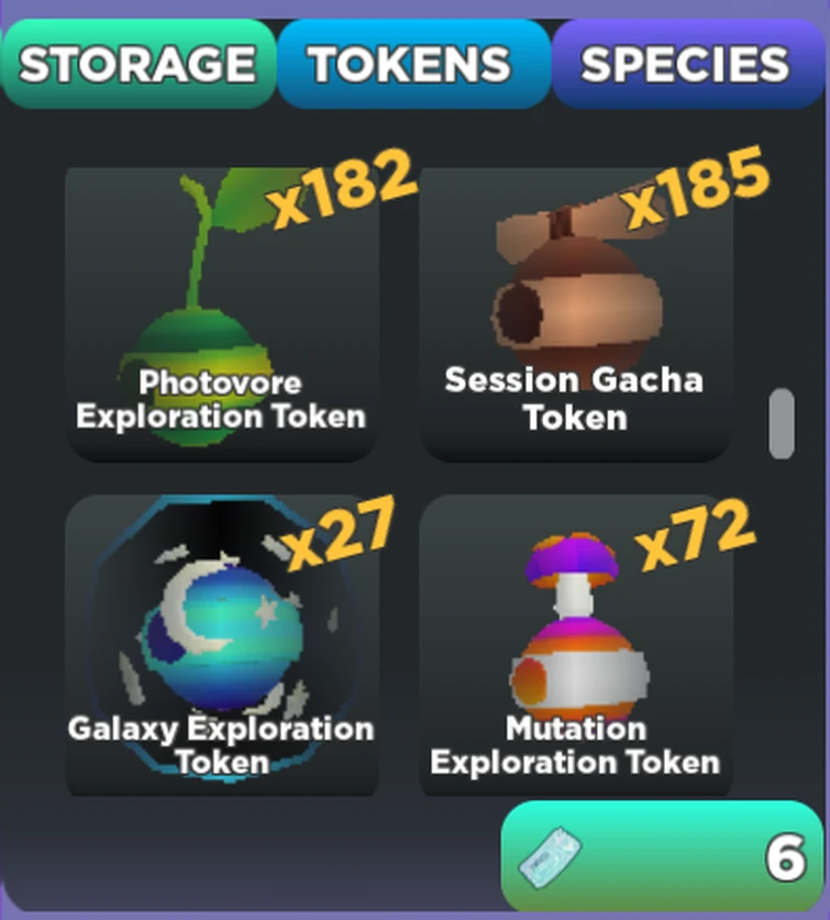 sell all of my tokens (revive/ap/growth/glimmer/trial/storm/gacha ...