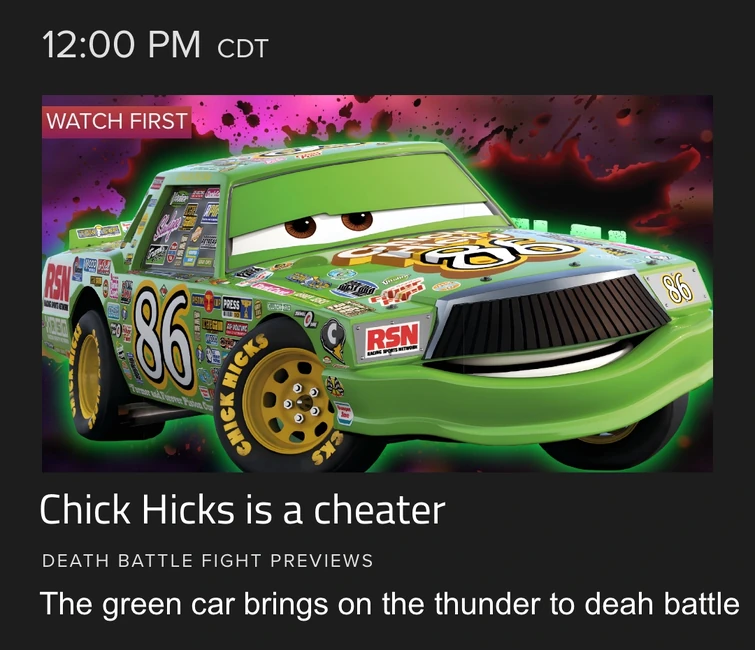 Jet the Hawk vs Chick Hicks previews | Fandom