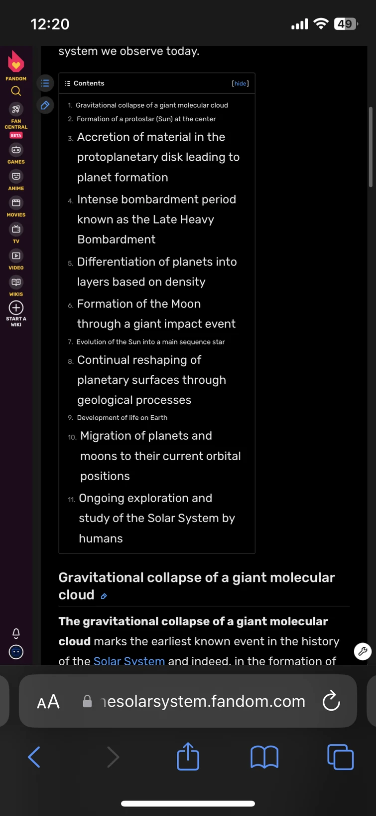 Updated the page to not include wikipedia information (it’s not done ...