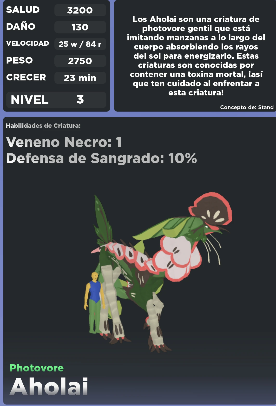 Cos creatures description in Spanish. Aholai | Fandom