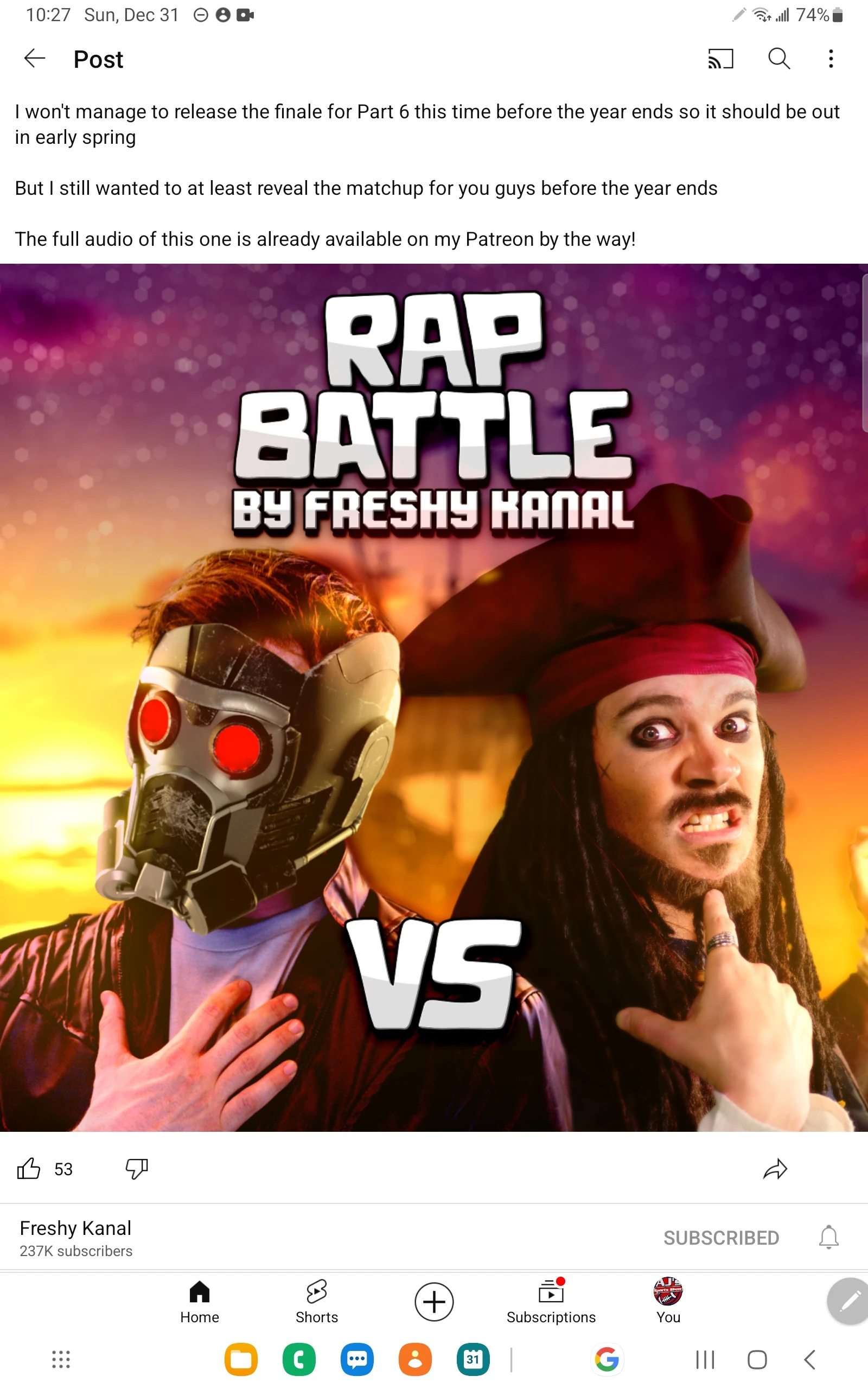 Captain Jack Sparrow vs Peter Quill/star lord is the part 6 finale | Fandom