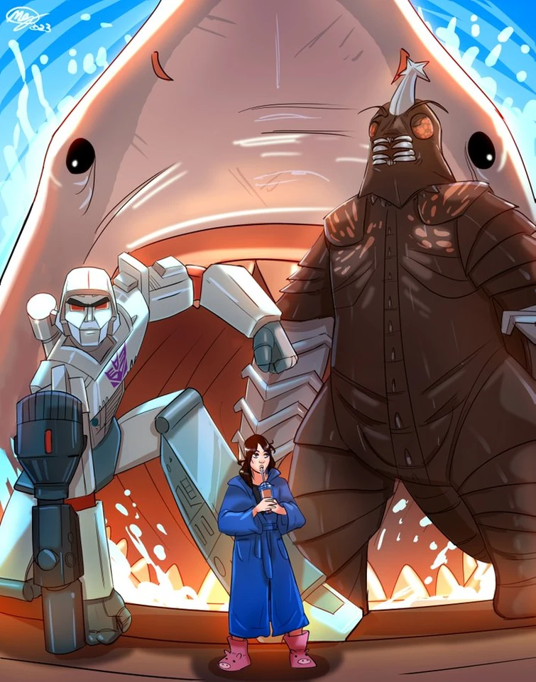 Megan Huang illustrates herself alongside Megalon, Megatron, and ...