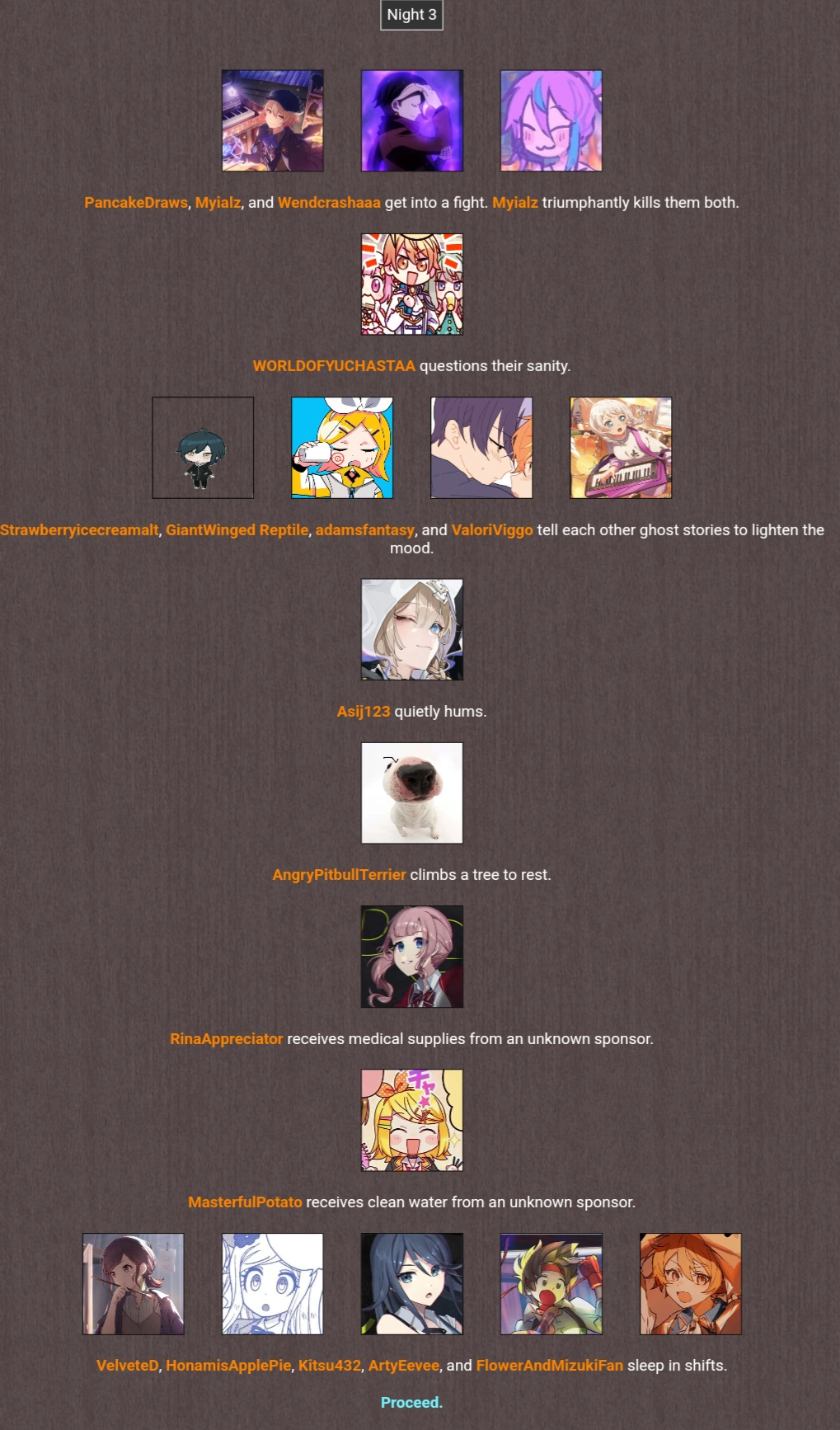 ProSeka wiki hunger games [Night 3 + Day 4] | Fandom