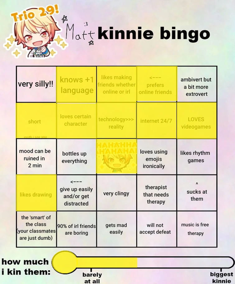 Remade my kinnie bingo because i was bored | Fandom