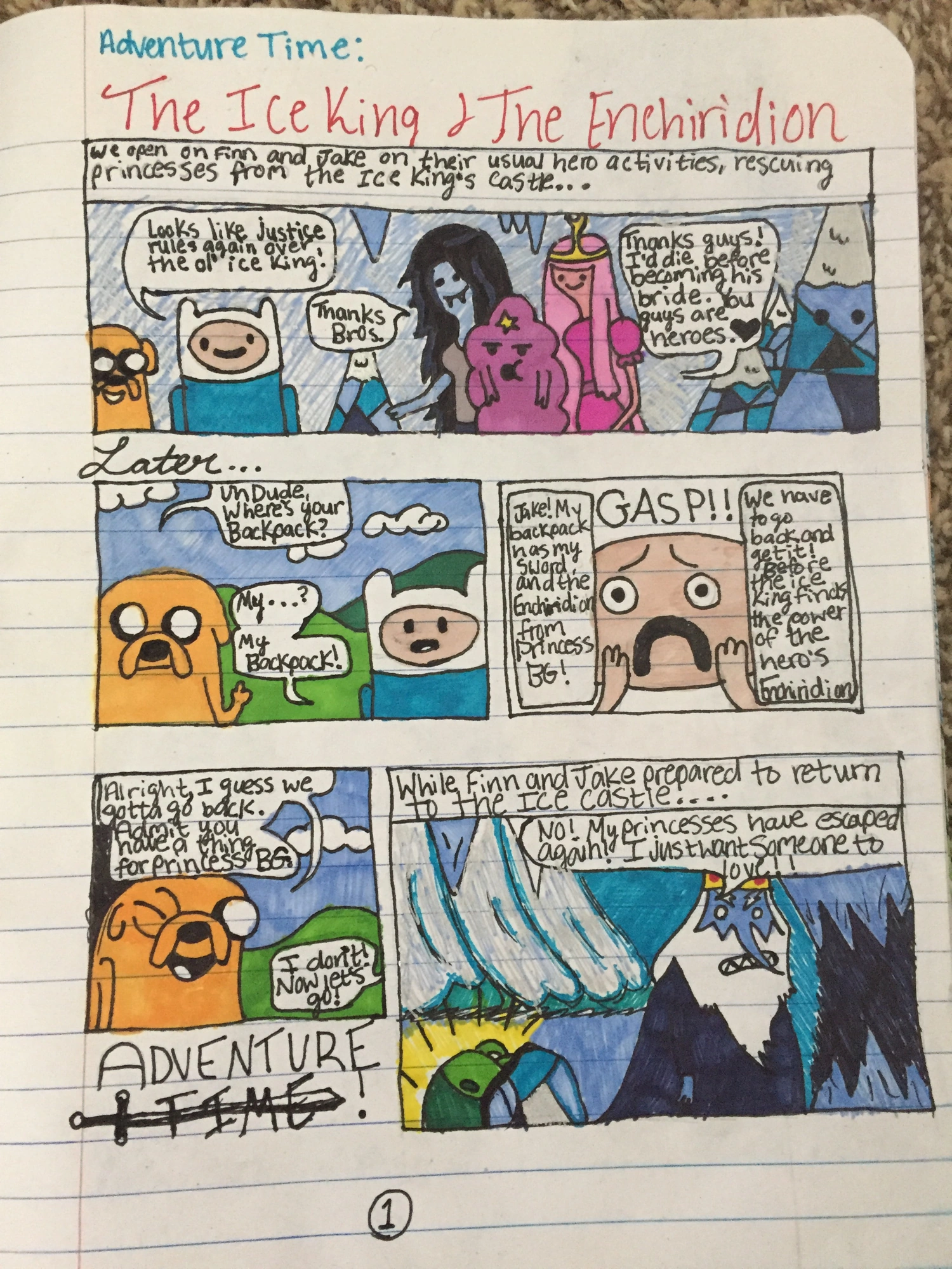 I made an adventure time comic! Here’s the first half if anyone wants ...
