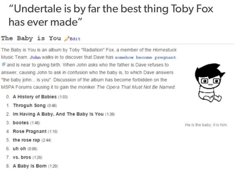 Toby Fox: Makes a great game that's deep and makes me cry | Fandom