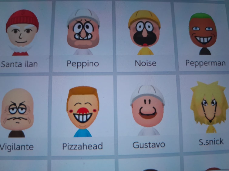 My miis that i have on my switch, and can u find the odd color of a wii ...