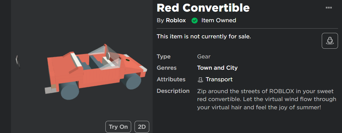 the red convertible is offsale? | Fandom