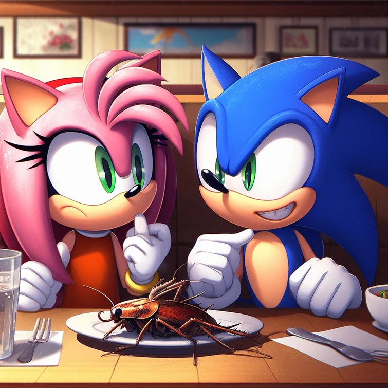 what should Sonic and Amy Rose eat in a restaurant? | Fandom