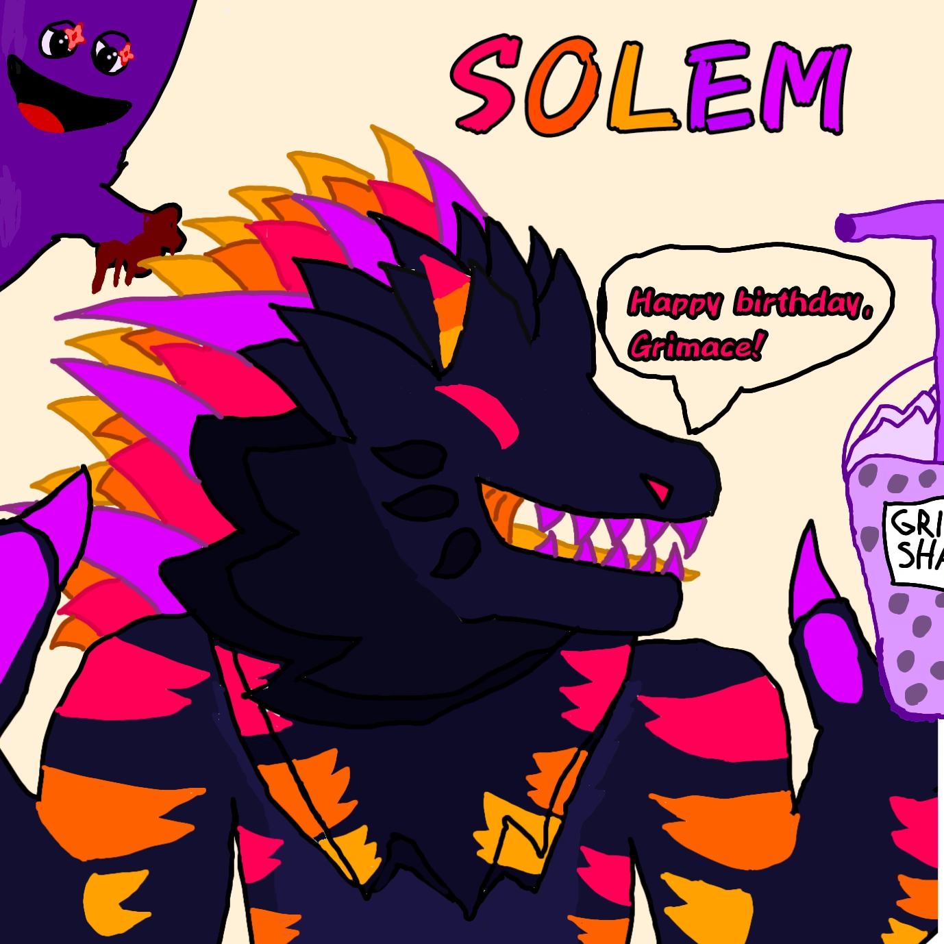 Solem tries the Grimace Shake (Content Warning: Cartoon Blood) | Fandom