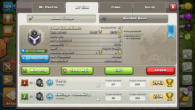 Clan Name: ".The Guardians." Clan Tag:#UJ8V2P9P | Fandom