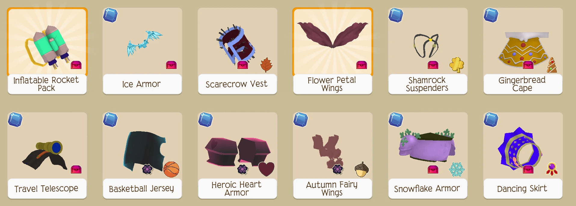 Auction for party/side items! (Back items) | Fandom