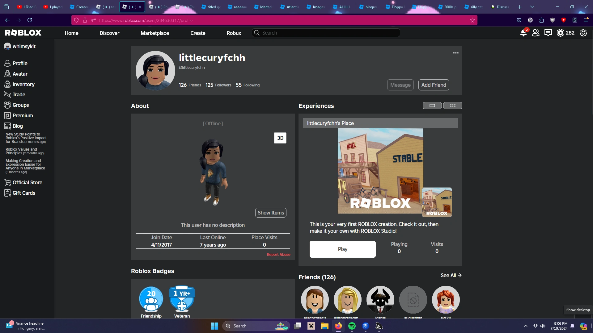 show the first person youve followed on roblox | Fandom