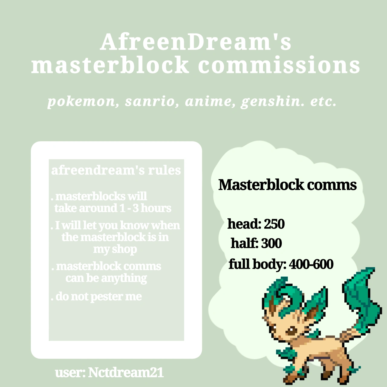 DOING MASTERBLOCK COMMISIONS!!! | Fandom