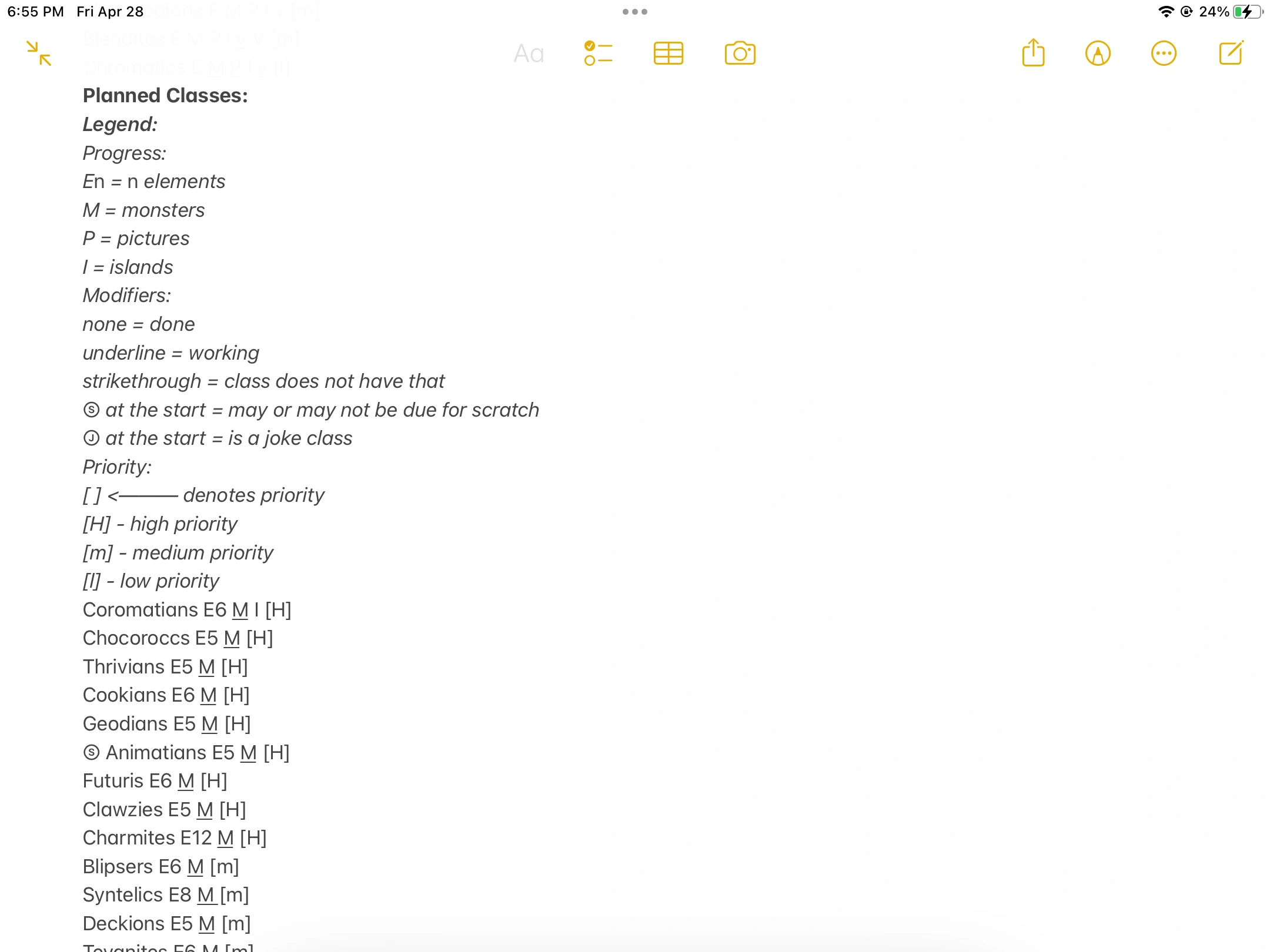 Here's a list of ALL my planned classes | Fandom