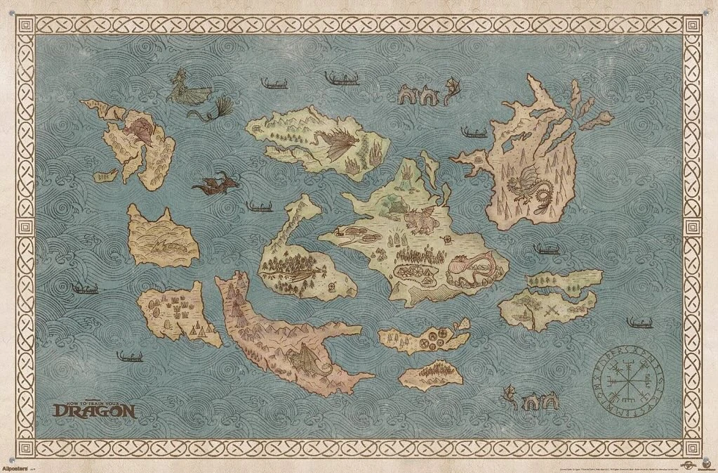 How To Train Your Dragon (2025) - Dragon Cards and archipelago's Map ...
