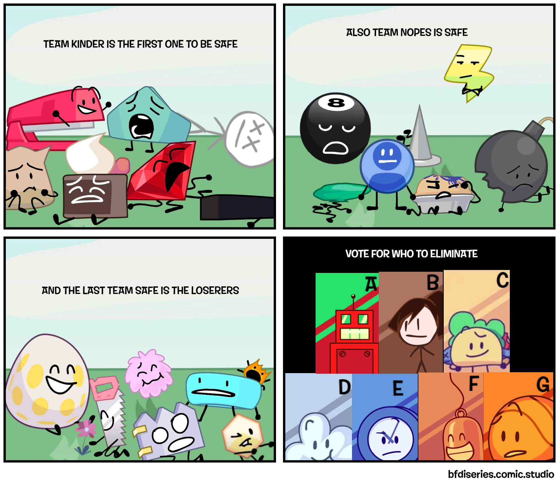 hello im new here but since in the bfdi comic studio , their like 3 ppl ...