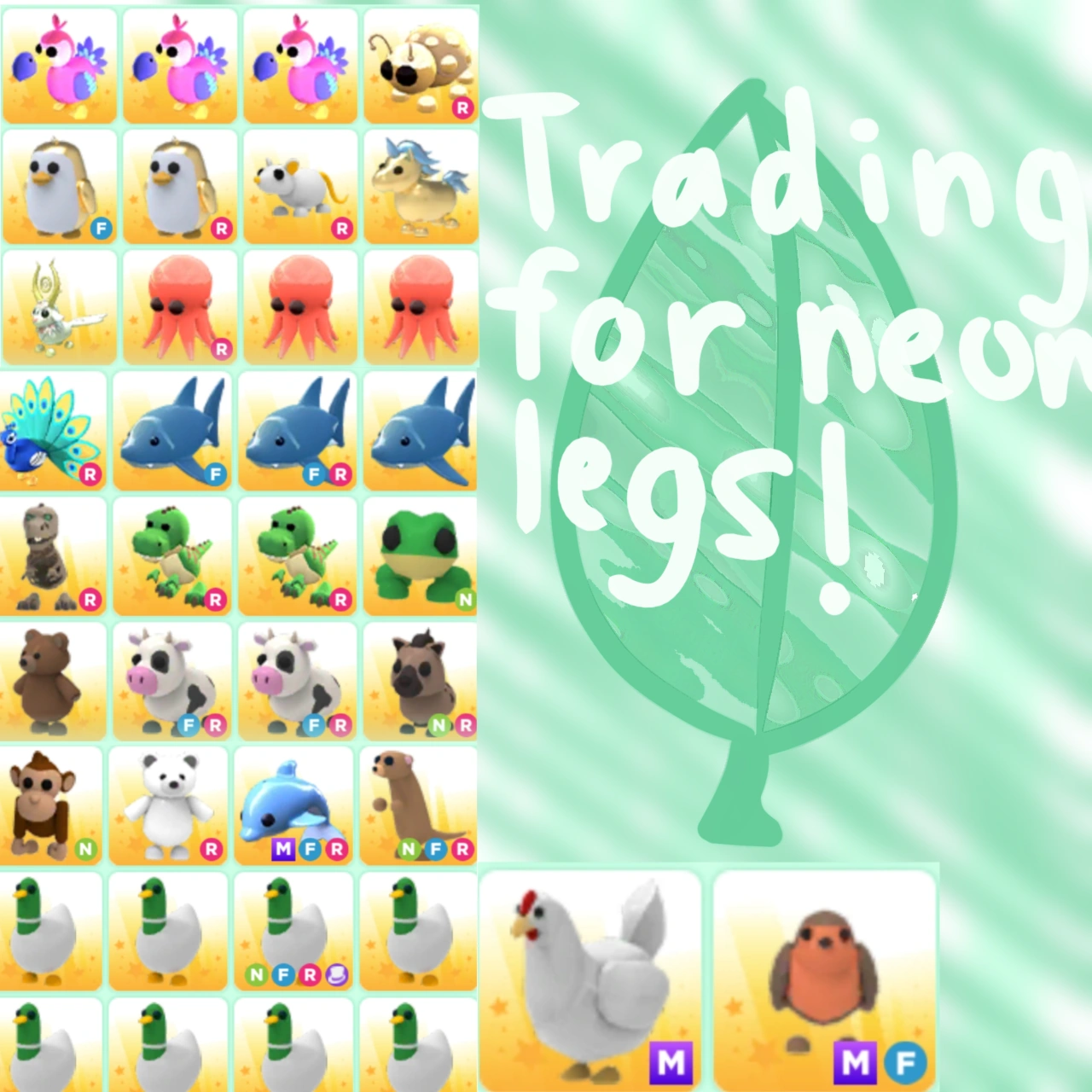 Trading for neon low tier legs! | Fandom
