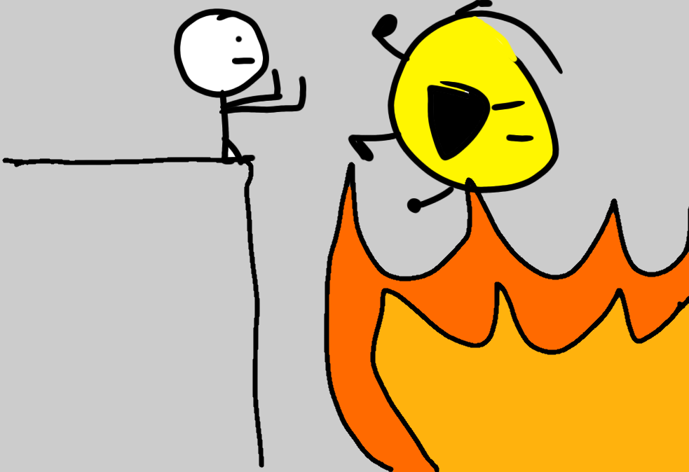 Yellow Face falls into fire | Fandom