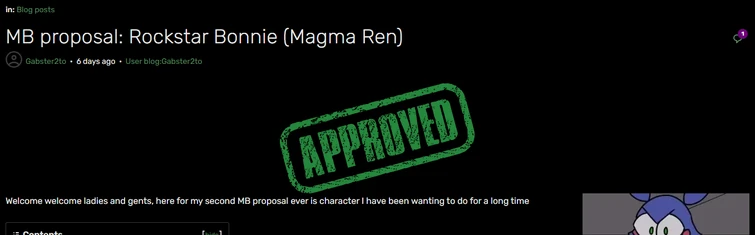 Umm why was my MB proposal for Rockstar Bonnie (Magma Ren) removed from recent proposals? | Fandom