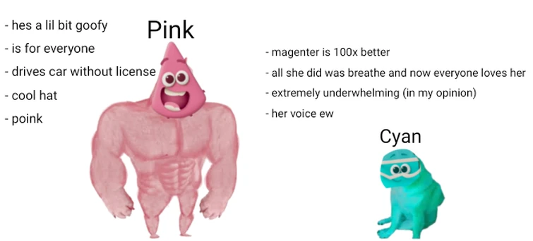 Top 10 reasoning why pink is better than cyan (SATIRE) | Fandom