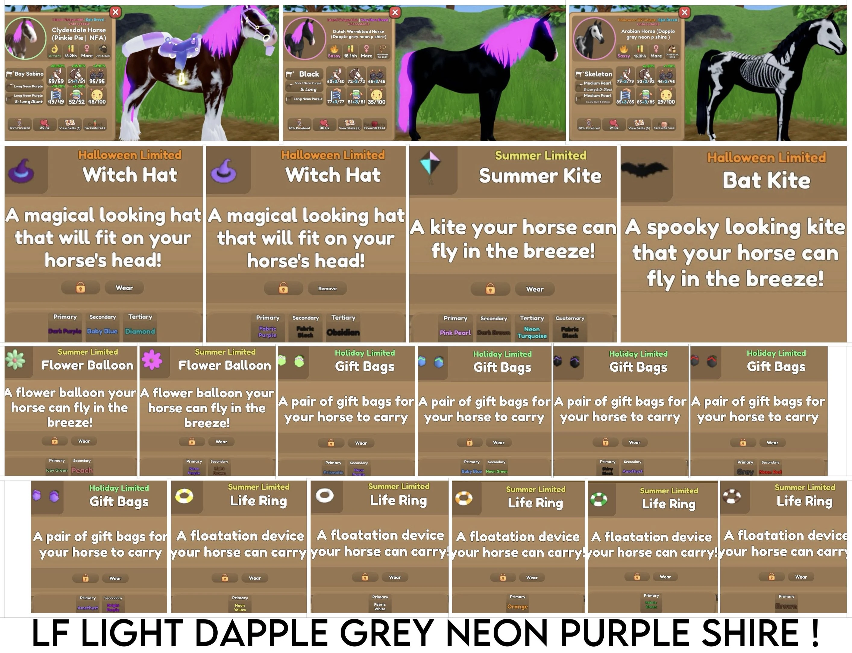 Lf a neon purple light dapple grey shire, overpaying and super desperate | Fandom