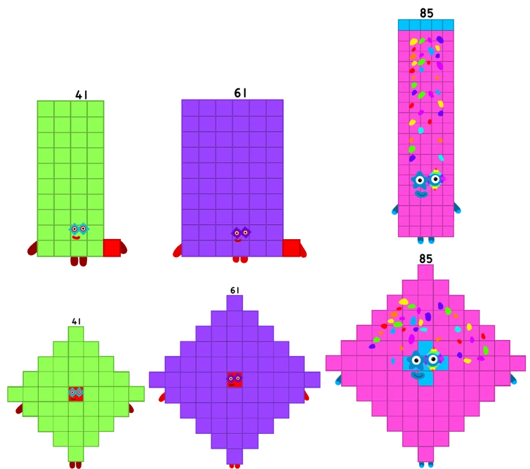 Forty-One, Sixty-One, and Eighty-Five as centered squares (obilique squares/diamonds) | Fandom