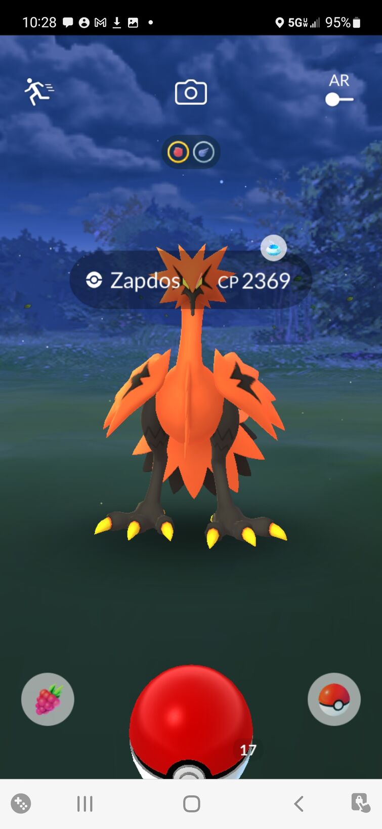 Yes! I always knew Zapdos would be the most forgiving. Instinct for the ...