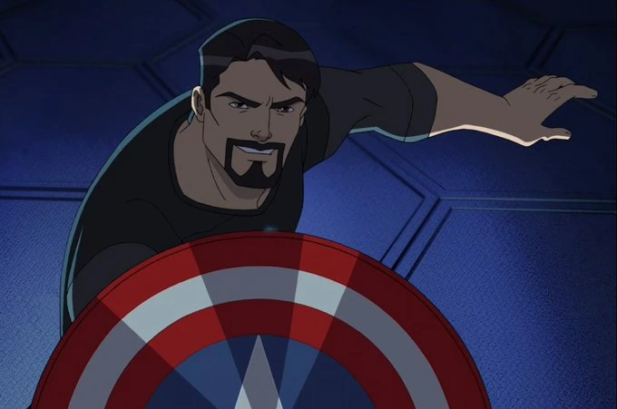 Look how happy he is to be playing with Steve's shield. | Fandom