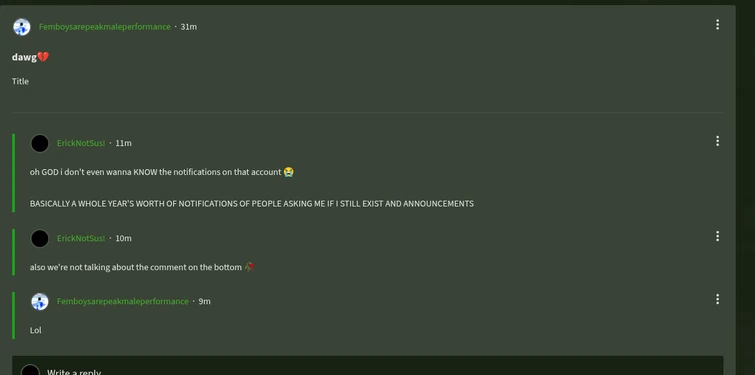 two goobers visit a message wall on an inactive user | Fandom