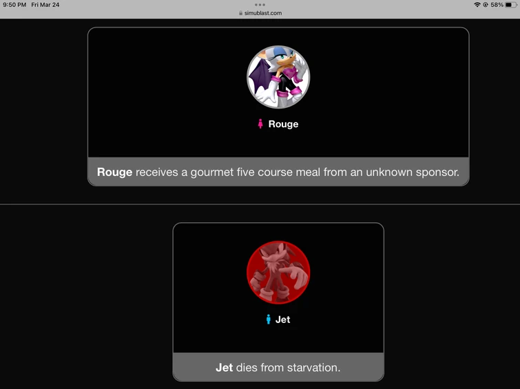 Sonic characters in the hunger games simulator | Fandom