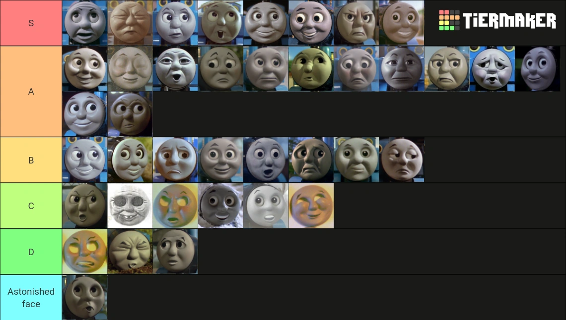 Revised my Thomas face tier list | Fandom