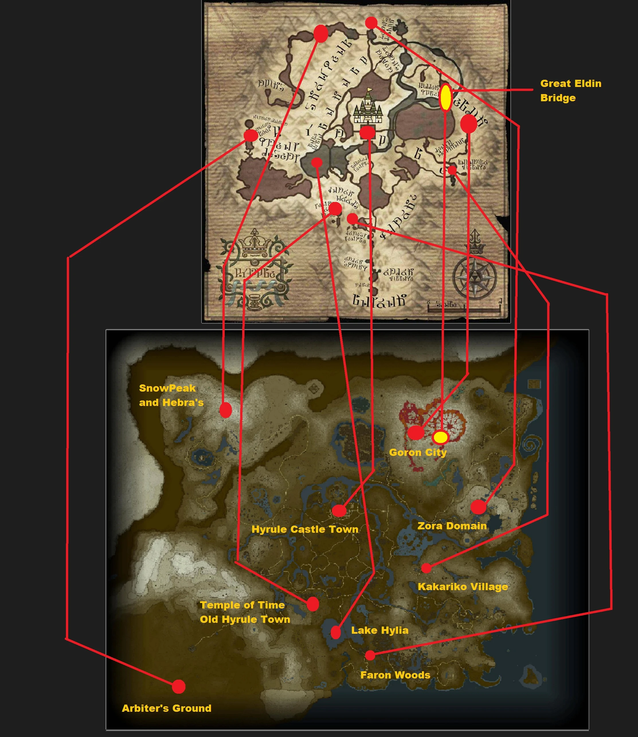 ¿Que les parece esta comparación de mapas de BotW y TP? | Fandom