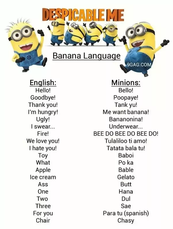 how to speak minion 101 | Fandom