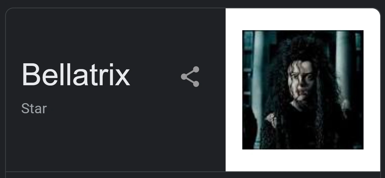 so is bellatrix a star or a harry potter character? | Fandom