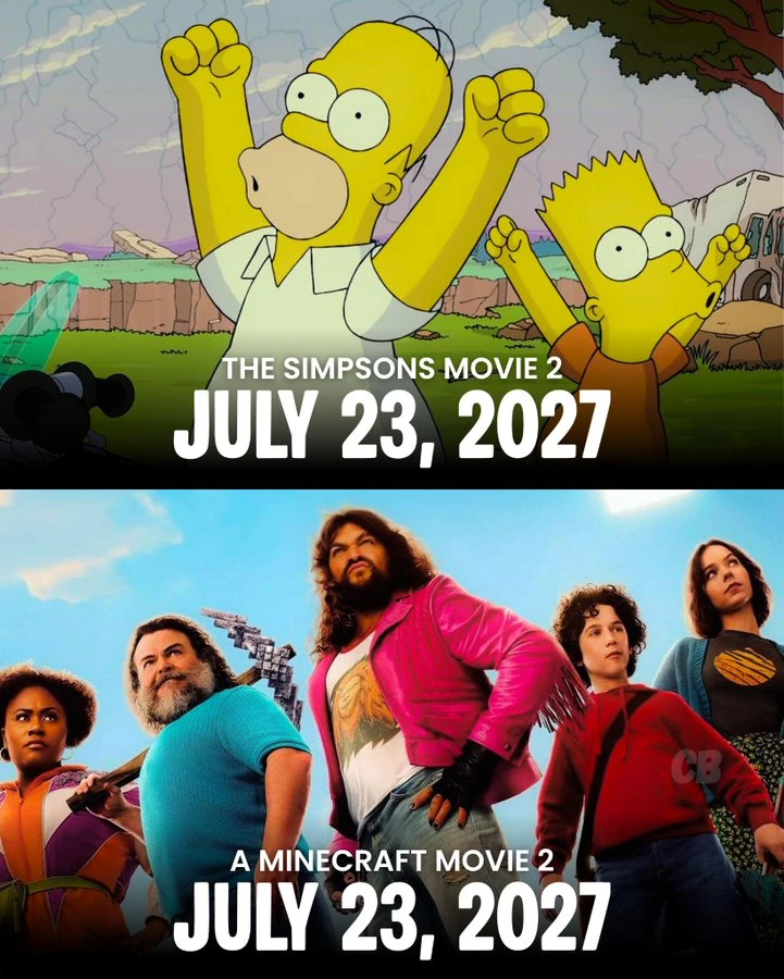 The Simpsons Movie 2 and A Minecraft Movie 2 will release on the same ...